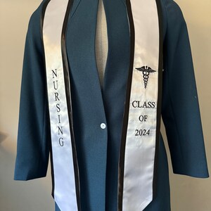 Custom Blue Nurse Graduation Stole Class of 2024, Nursing Graduation ...