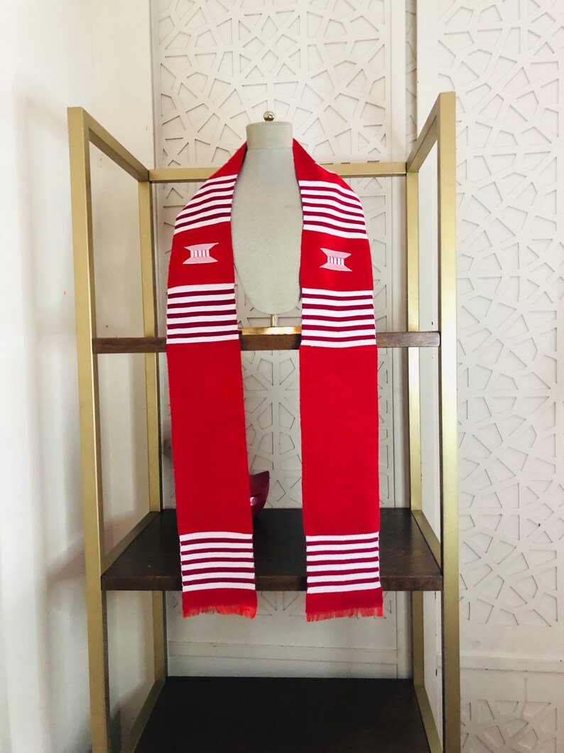 College Custom Graduation Stole Red and White Class of 2022 | Etsy