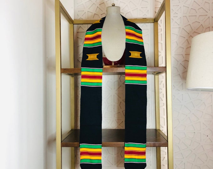 Custom Graduation Stoles Class of 2022 Kente Sash / Black Commencement ...