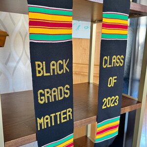 Black Grads Matter Graduation Stoles Class of 2024, Black Kente Sash ...