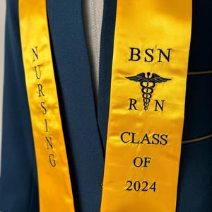Nurse Graduation Stole Class of 2024, BSN Rn,asn RN, Nursing Graduation ...