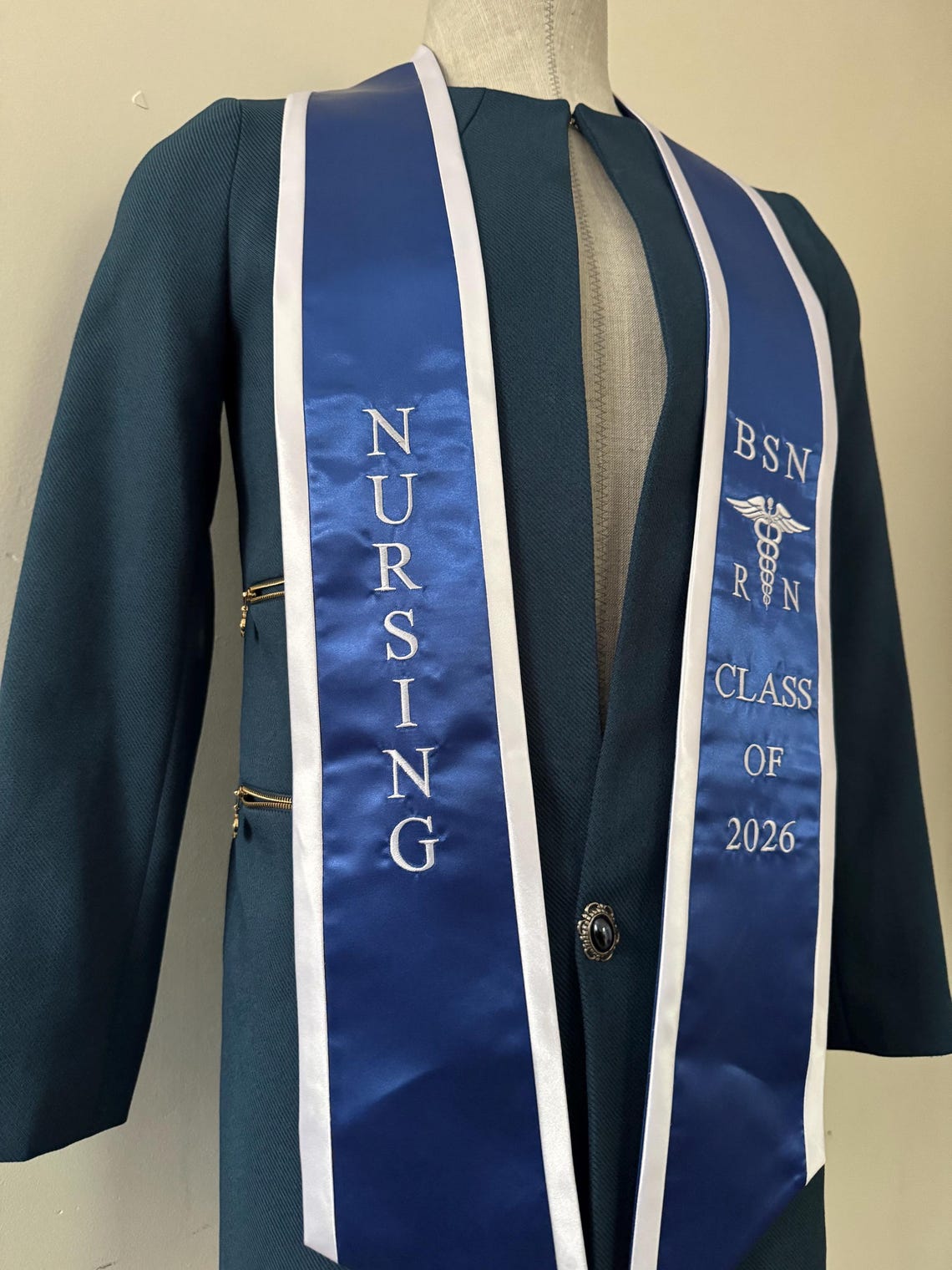 BSN RN Graduation Stole 2026 Nursing Sash, Class of 2026 Blue With ...