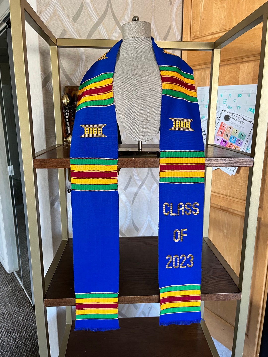 Custom Graduation Stole Kente Class of 2023 Blue African Stoles ...