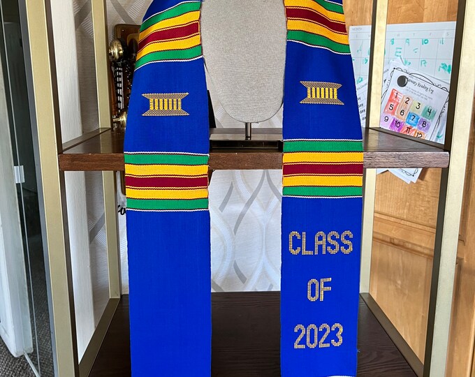 Custom Graduation Stole Kente Class of 2023 Blue African Stoles ...