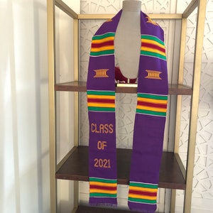 Customized Graduation Stoles Class of 2022 Kente Sash / Purple - Etsy
