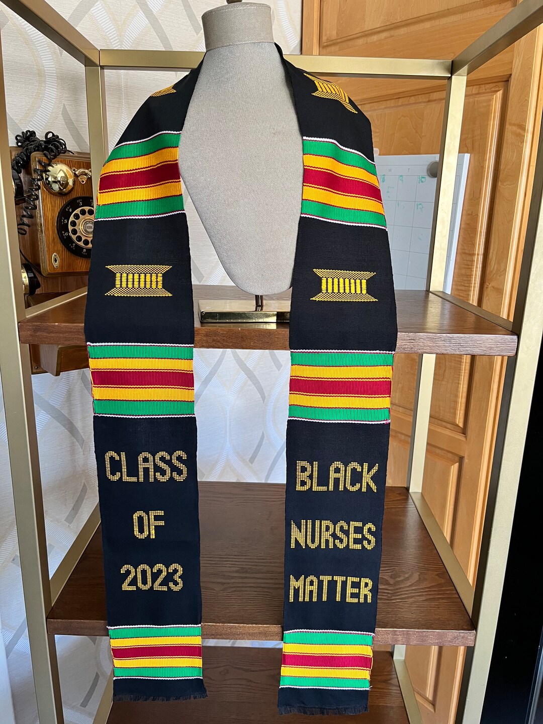 Black Nurses Matter Graduation Stoles Class of 2023, Black Kente Sash ...