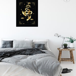 Serpent Magic Celestial Esoteric Art Witchy Snake Poster Mystical Wall ...