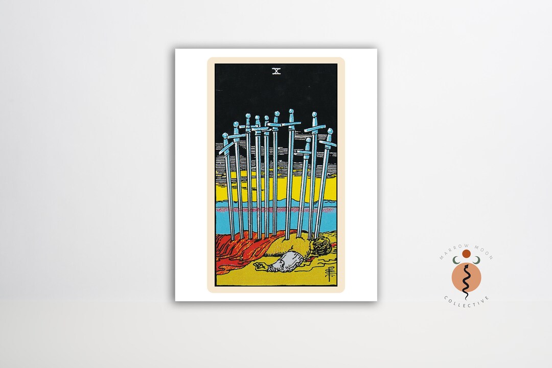 The Ten of Swords Tarot Card Poster Gothic Art Tarot Witchy Poster ...