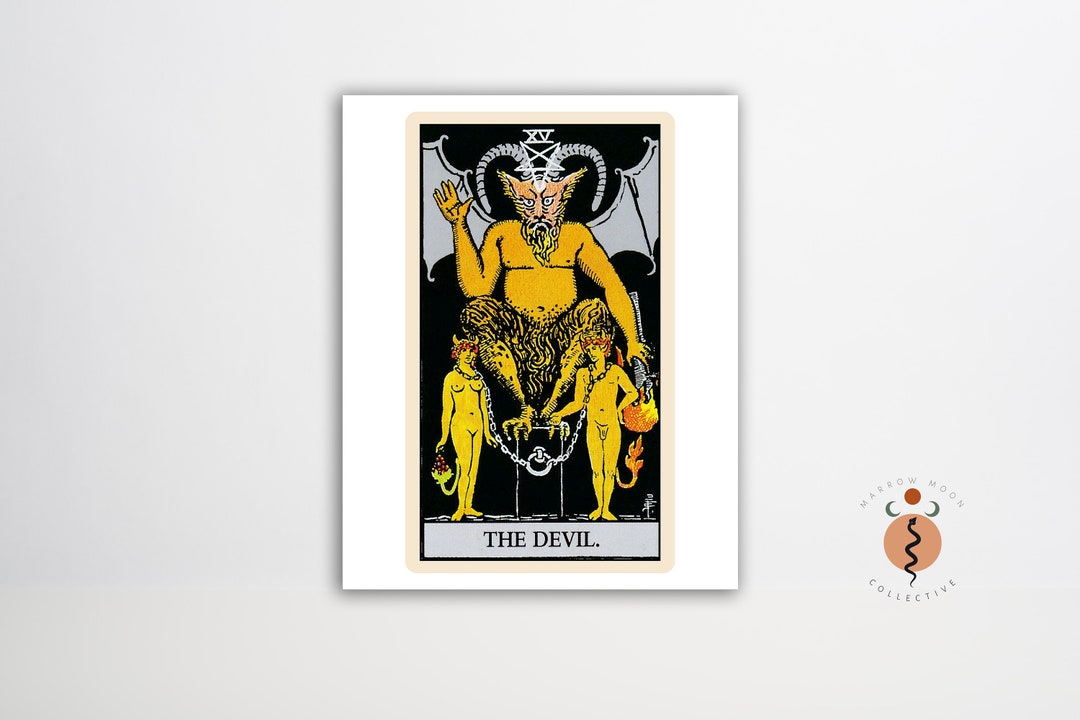 The Devil Tarot Card Print Gothic Art Tarot Witchy Poster Unframed ...