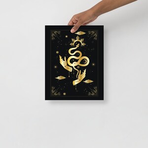 Serpent Magic Celestial Esoteric Art Witchy Snake Poster Mystical Wall ...