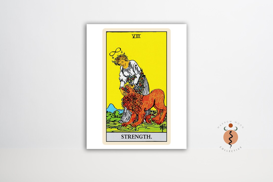 Strength Tarot Card Print Gothic Art Tarot Witchy Poster Unframed ...