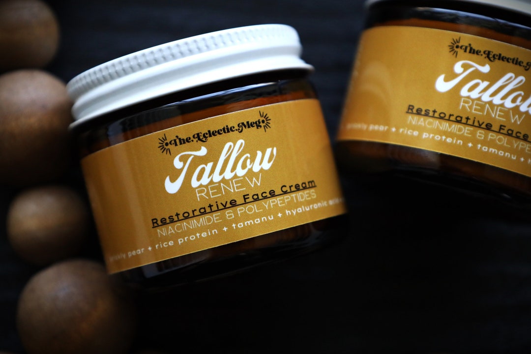 Tallow Face Cream W/ Niacinimade, Hyaluronic Acid, and Rice Protein - Etsy