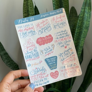 Psalm 23 Sticker Sheet 13 Stickers Christian Scripture Sticker Sheet ...