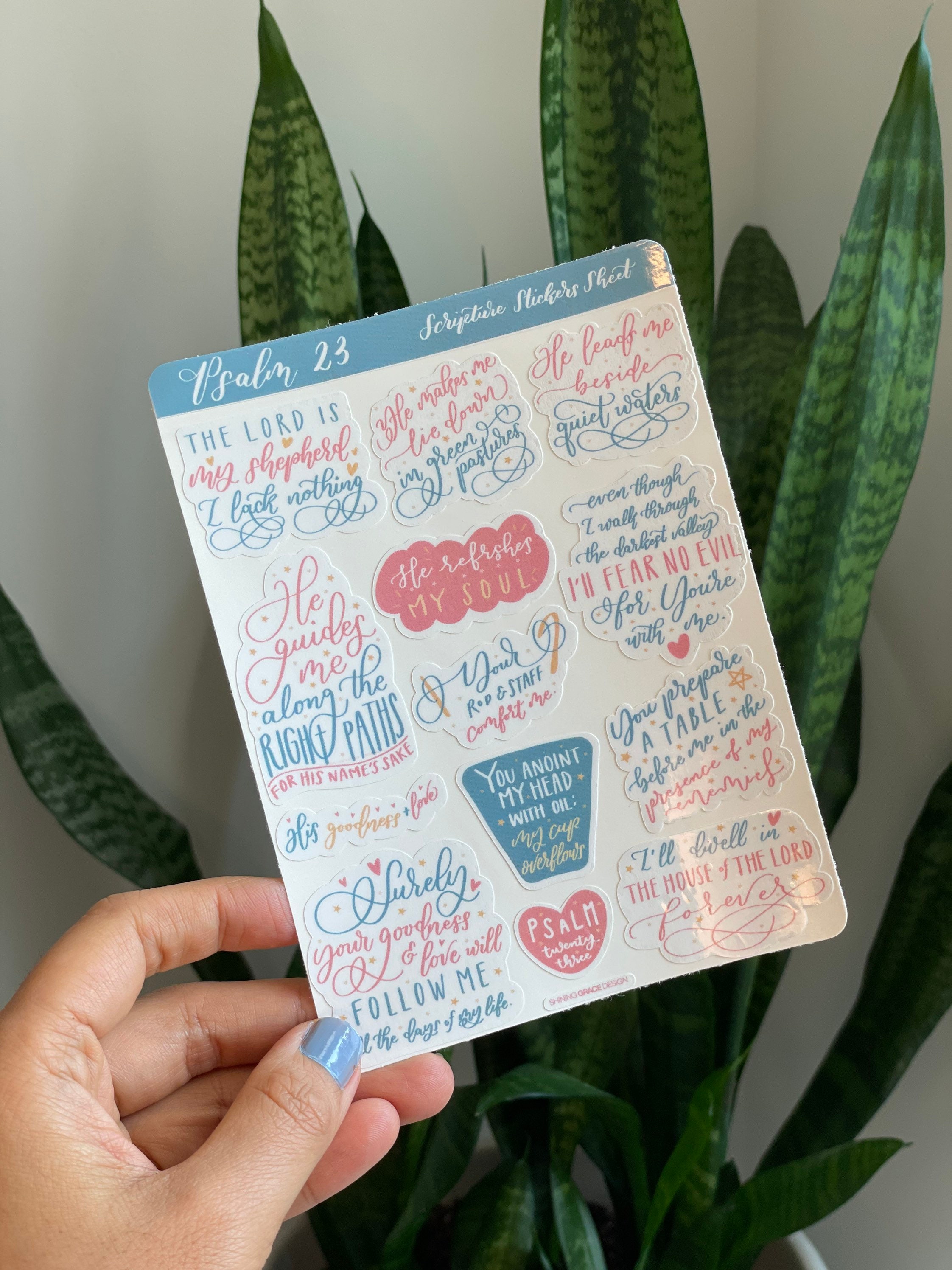 Psalm 23 Sticker Sheet 13 Stickers Christian Scripture - Etsy