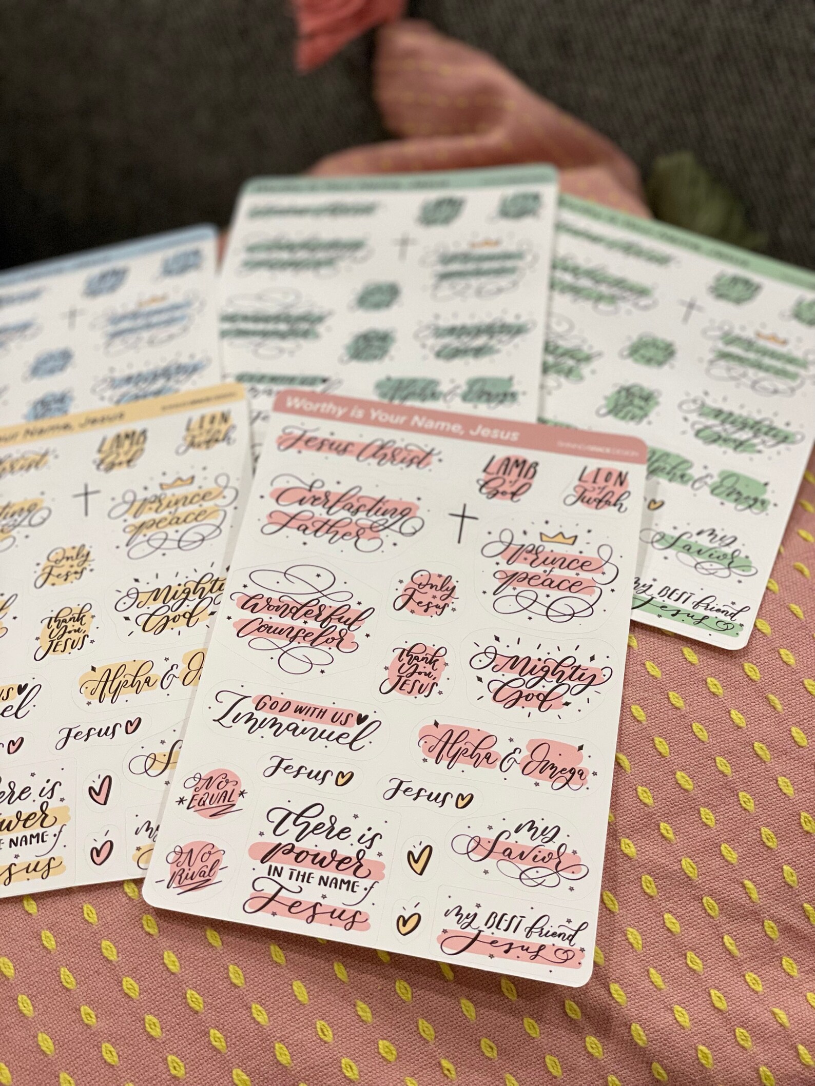 Names of Jesus Sticker Sheet | Hand-lettering Stickers | Bible ...