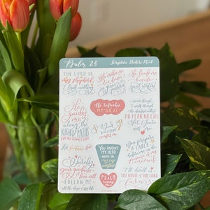 Psalm 23 Sticker Sheet | 13 Stickers | Christian Scripture Sticker ...