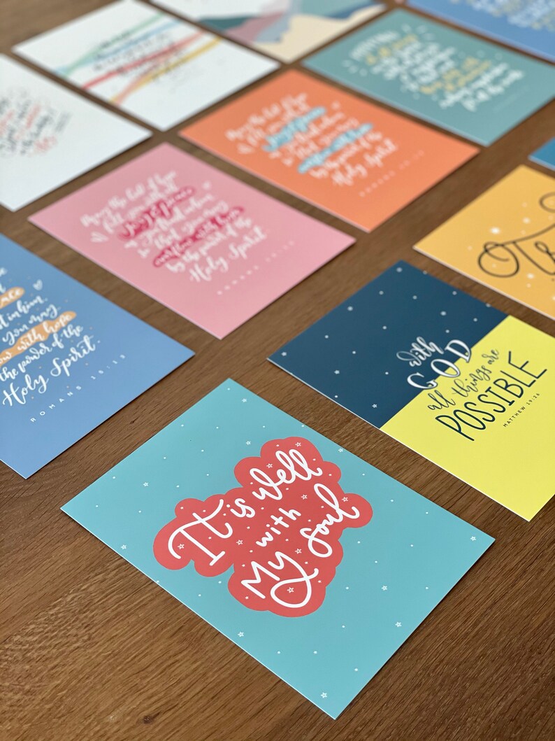 5x7 Christian Prints Calligraphy Gallery Wall | Etsy