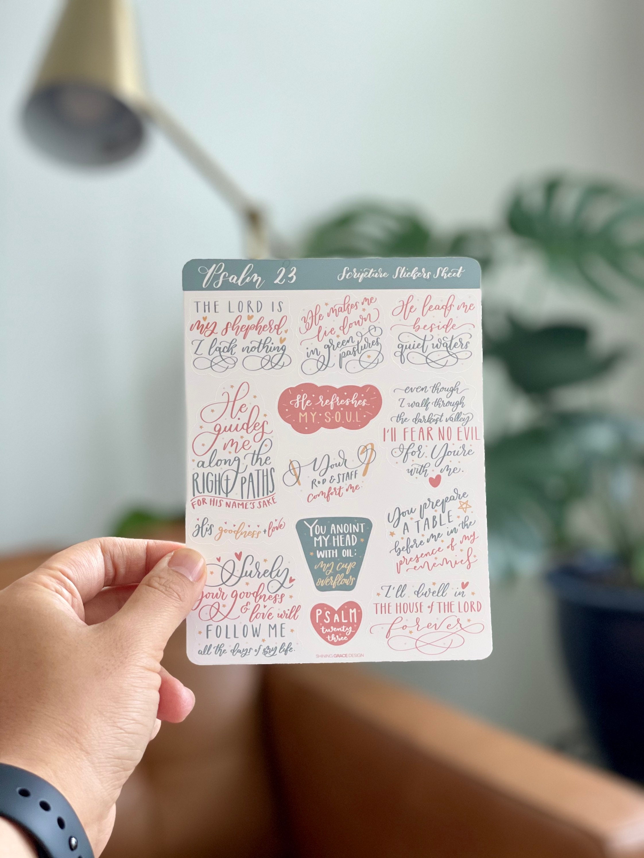 Psalm 23 Sticker Sheet 13 Stickers Christian Scripture - Etsy