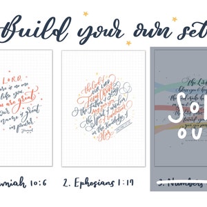 5x7 Christian Prints Calligraphy Gallery Wall - Etsy