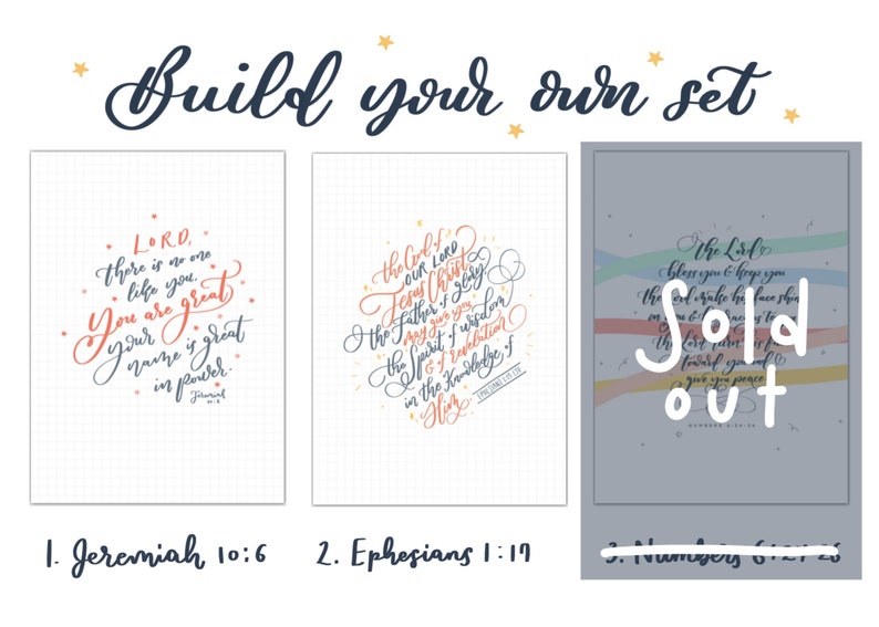 5x7 Christian Prints Calligraphy Gallery Wall | Etsy