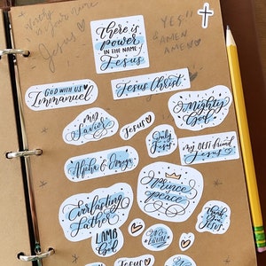 Names of Jesus Sticker Sheet | Hand-lettering Stickers | Bible ...