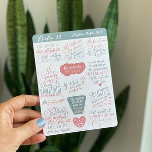 Psalm 23 Sticker Sheet 13 Stickers Christian Scripture Sticker Sheet ...