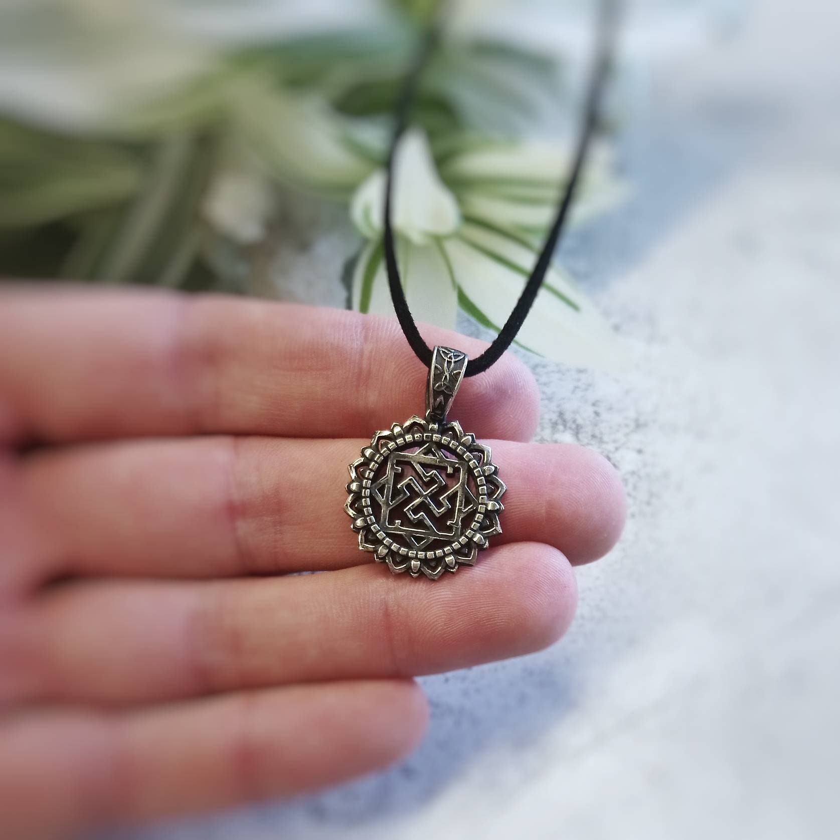 Slavic Protection Symbol Pendant Viking Necklace Celtic Men Pendant 925 ...