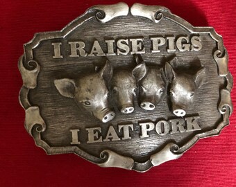 Pig belt buckle | Etsy