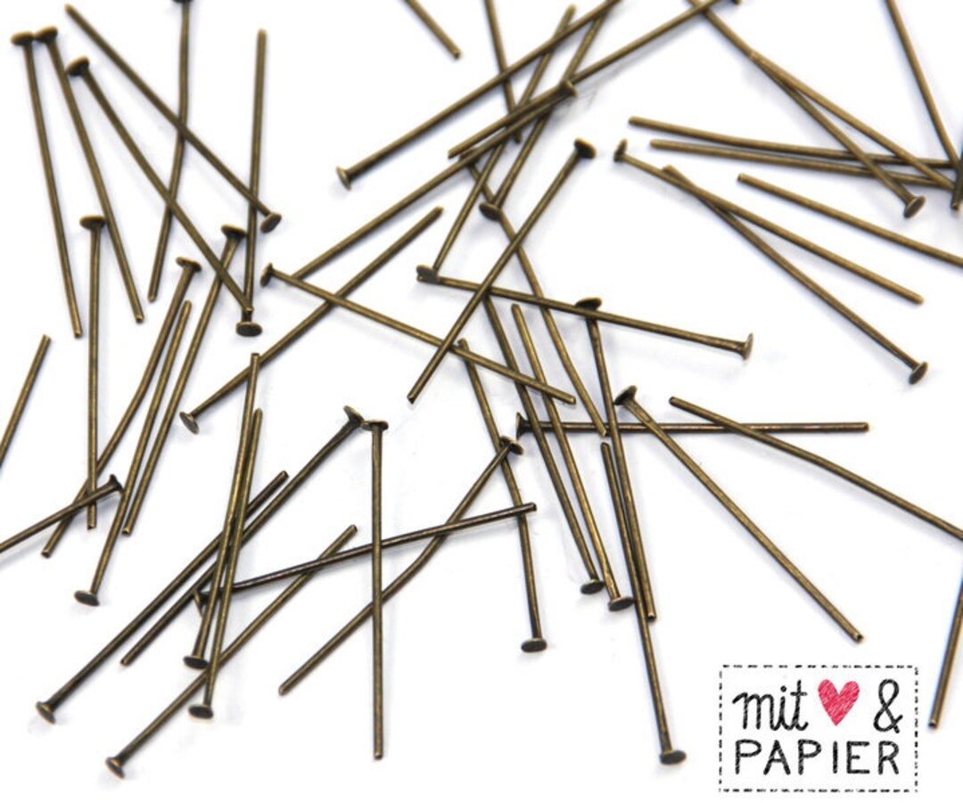 40 X Antique Rivet Pins 30 Mm Bronze - Etsy