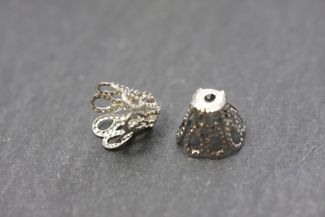 20 Pearl Caps 9 X 7 Mm L End Caps Silver - Etsy UK