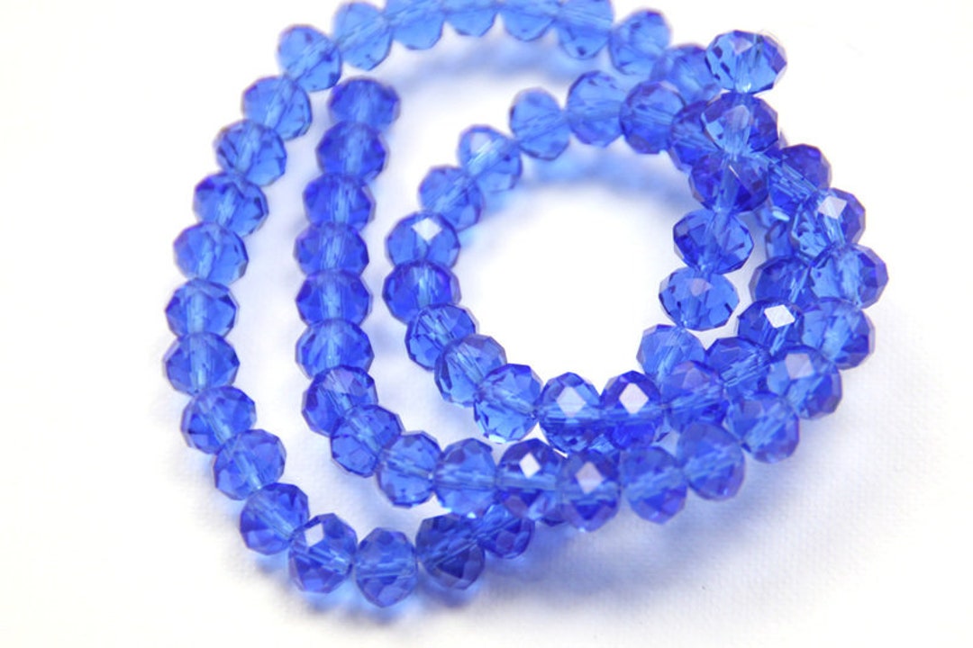 20 X Ground Glass Beads 8 X 6 Mm Blue - Etsy