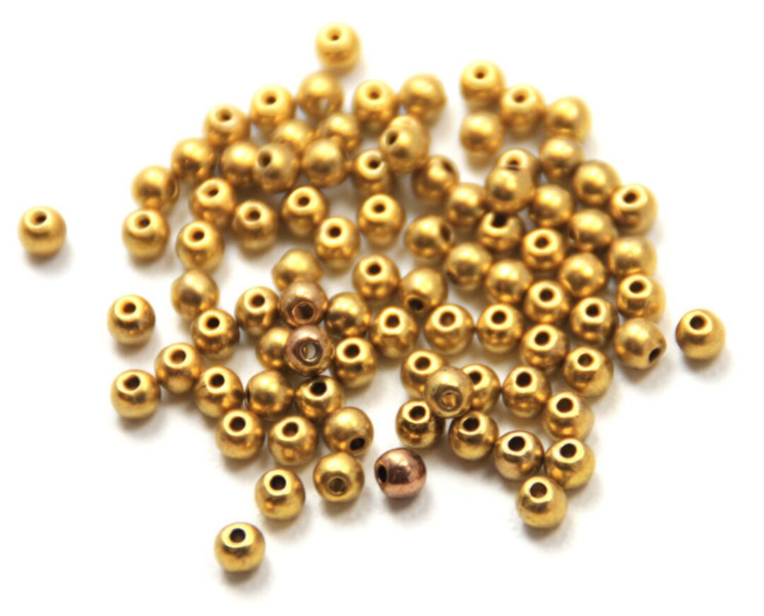 20 X Metal Bead Balls 5 Mm Gold - Etsy