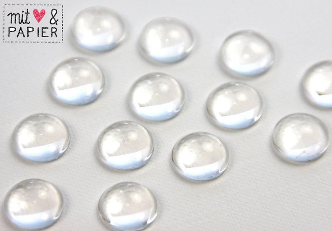 10 X Glass Cabochons 14 Mm Clear Cabochons - Etsy