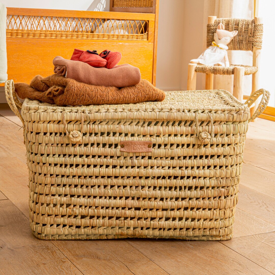 Wicker Storage Chest, Toy Trunk, Wicker Toy Chest, Rattan Toy Basket ...