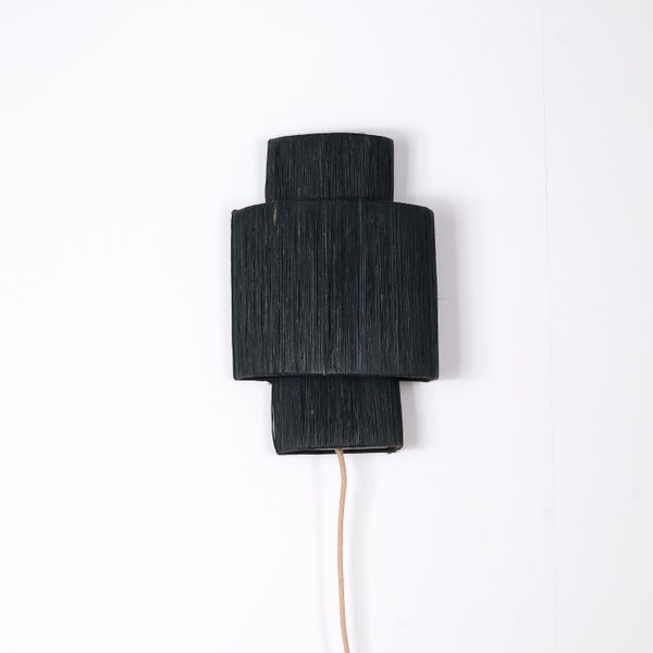 Black Raffia Lamp - Etsy