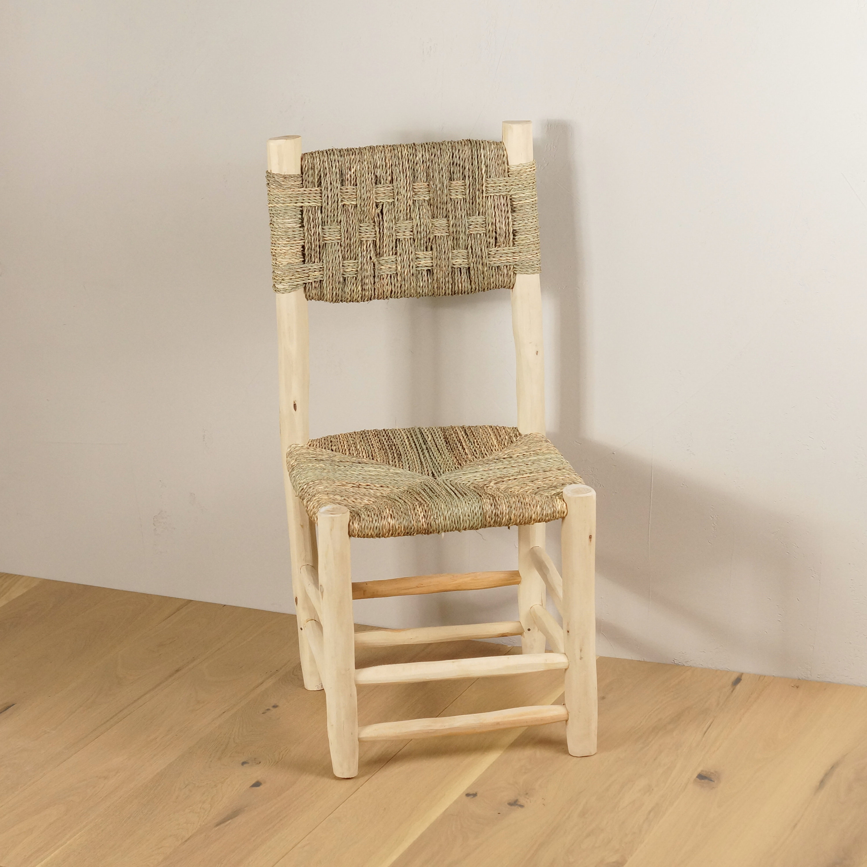 Wooden Table Chair Rope Seat | Etsy