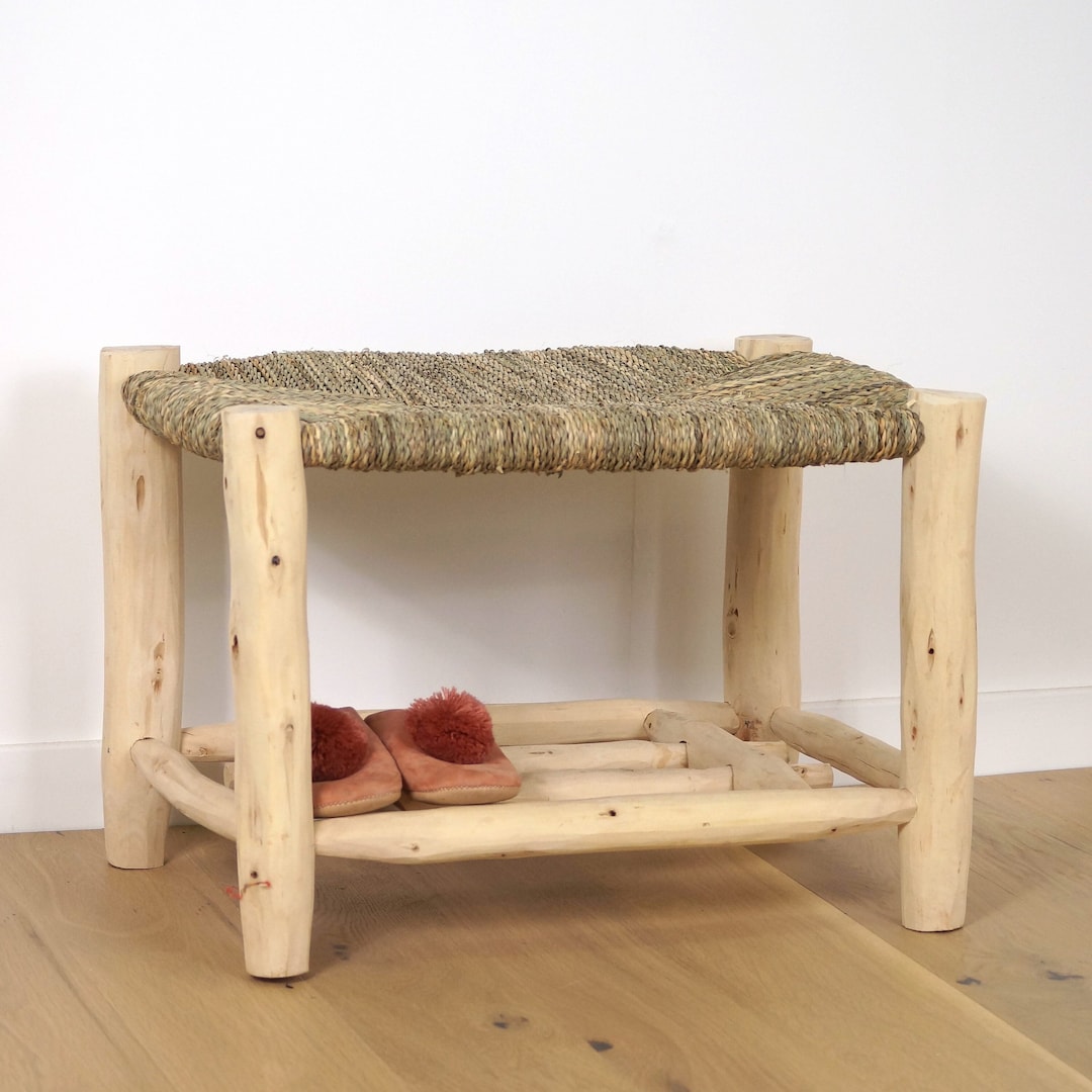 Moroccan Wooden Bench With Storage 80cm - Etsy