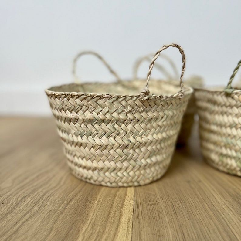 Palm Basket With Handles | Etsy