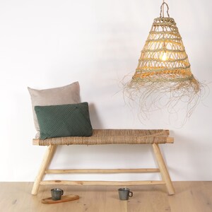 Ethnic Bench in Solid Wood and Natural Braiding 100cm - Etsy