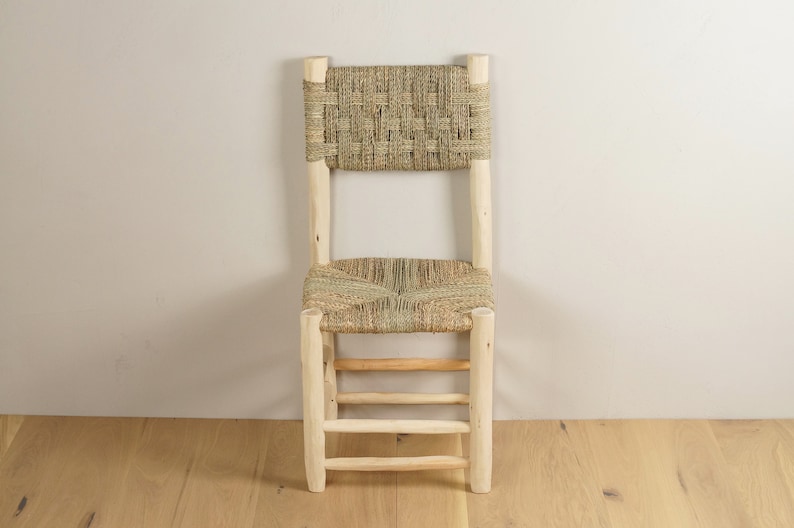 Wooden Table Chair Rope Seat | Etsy