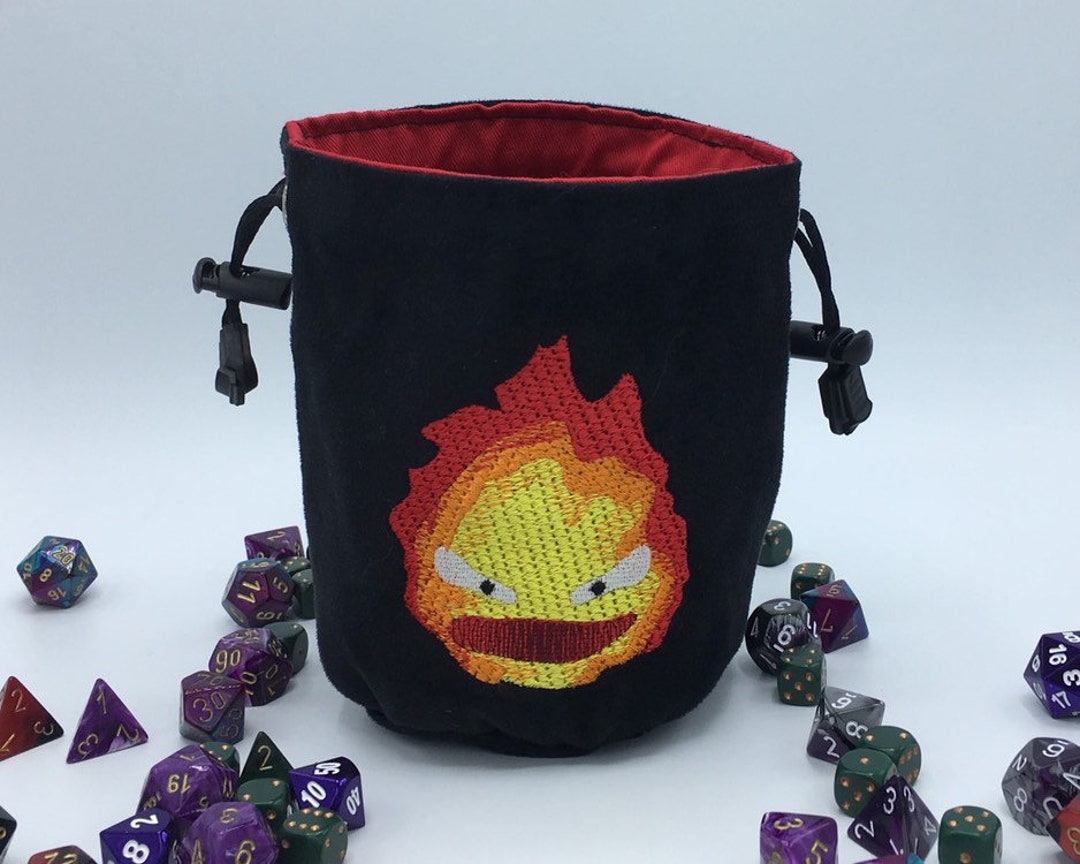 Calcifer Dice Bag, Howls Moving Castle Bag, Anime Gaming Bag, D&D Dice ...