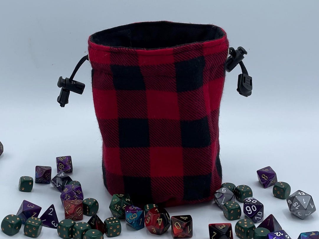 Red and Black Buffalo Plaid Dice Bag, Gaming Bag, D&D Dice Bag, Dnd ...
