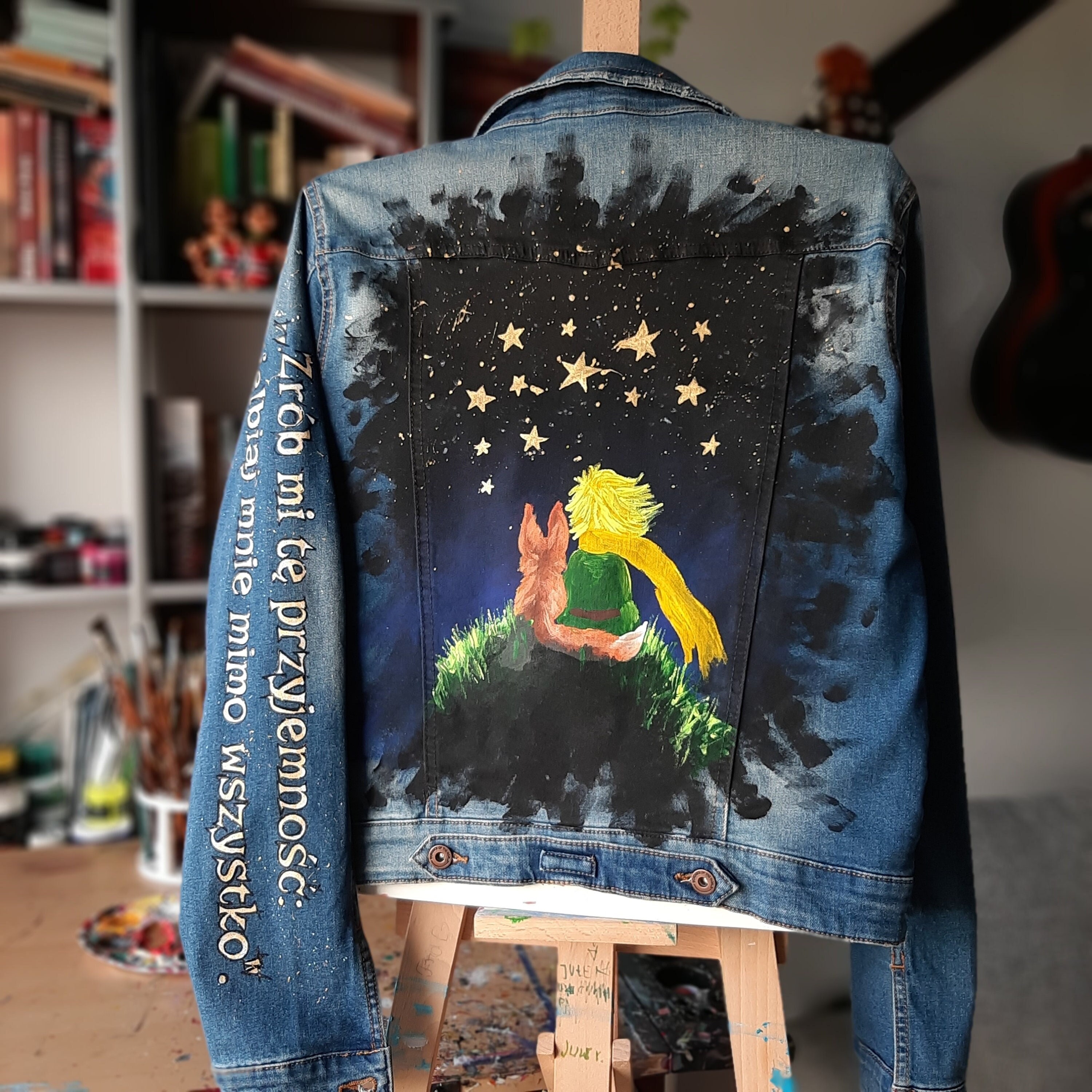 Hand Painted Denim Jacket – the Little Prince | Custom Quote ...