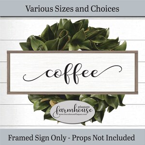 Coffee Sign Plaque Farmhouse Decor Sign Framed Wood Wall Art | Etsy