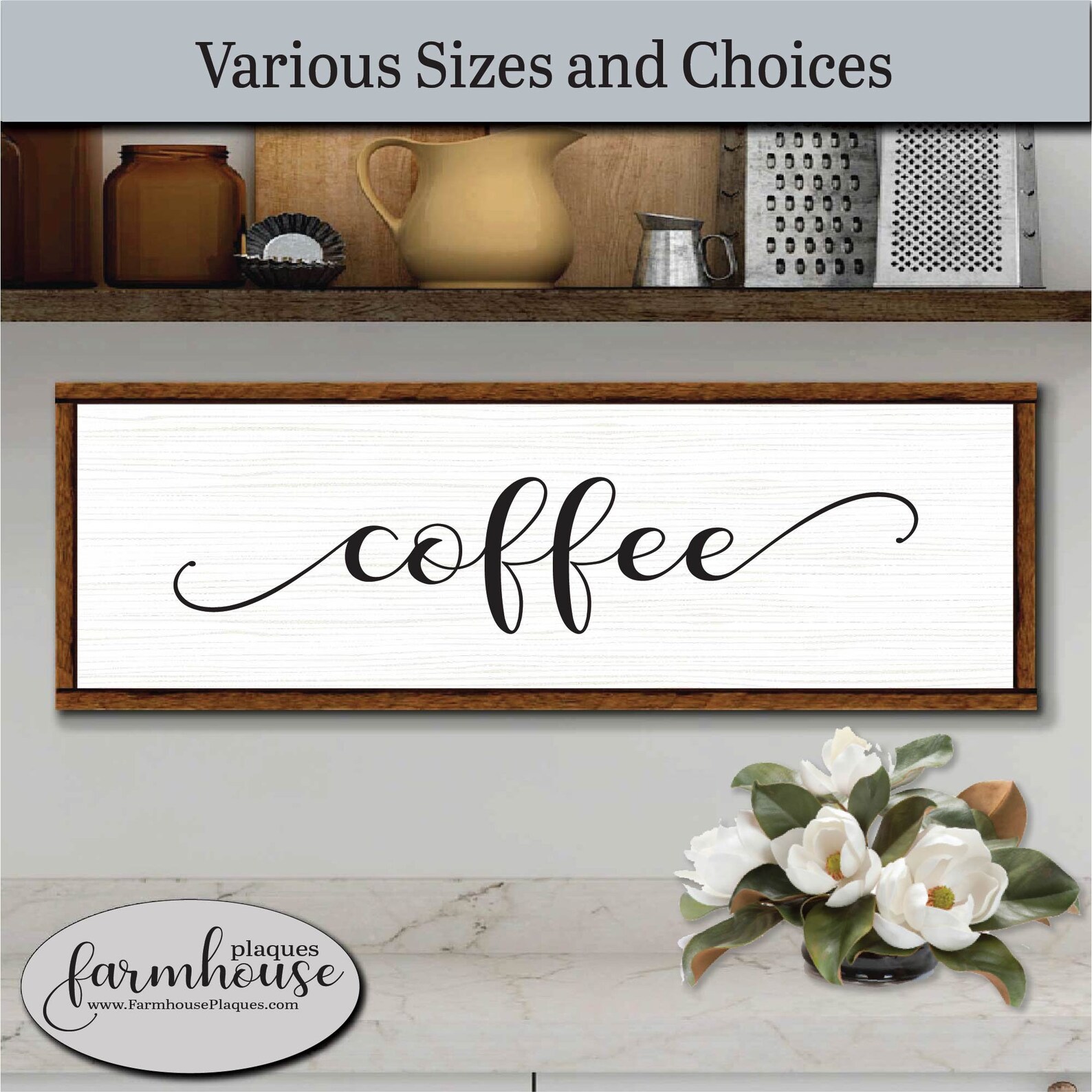 Coffee Sign Plaque Farmhouse Decor Sign Framed Wood Wall Art | Etsy