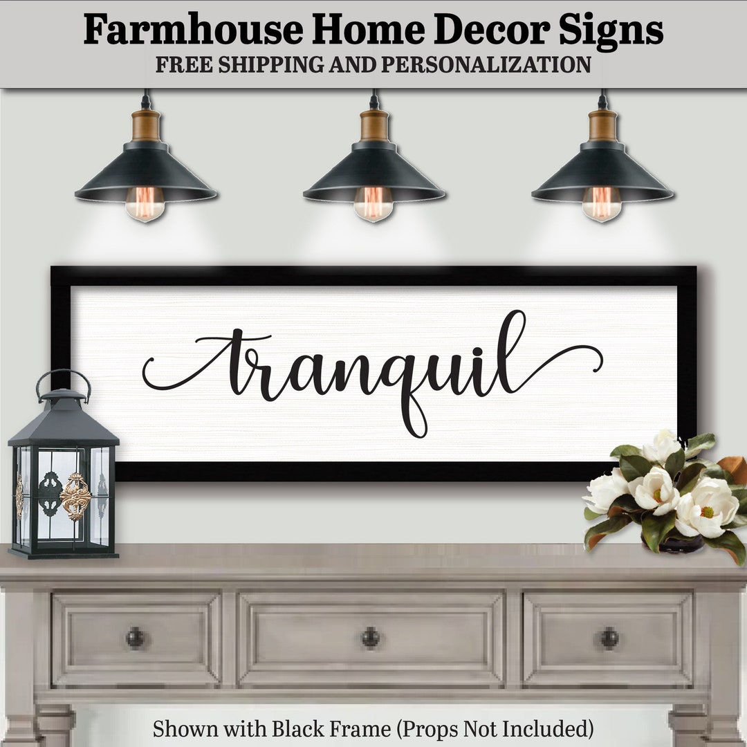Tranquil Sign Plaque FARMHOUSE HOME DECOR Birthday Gifts, Gather Wall ...