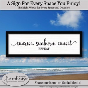 Sunrise Sunburn Sunset Repeat Sign, FARMHOUSE HOME DECOR, Wood Signs ...