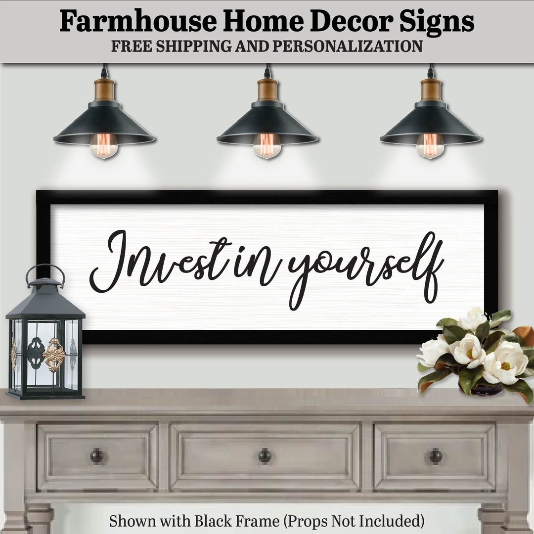 Invest in Yourself FARMHOUSE HOME DECOR Large Wall Plaque, Extra Large ...