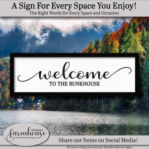 Welcome to the Bunkhouse Sign Plaque, FARMHOUSE HOME DECOR, Large Wall ...