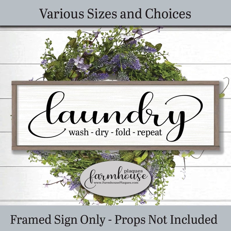 Laundry Wash Dry Fold Repeat Sign Farmhouse Decor Signs and | Etsy